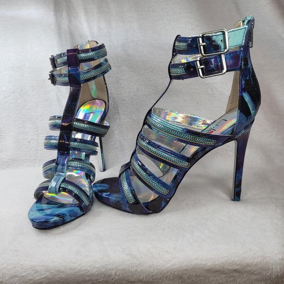 Luichiny | Shoes | Sexy Blue Strappy High Heels | Poshmark
